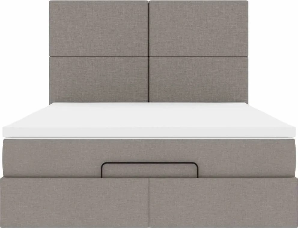 Osmanský rám postele s matrací taupe 140x190cm textil 3313075