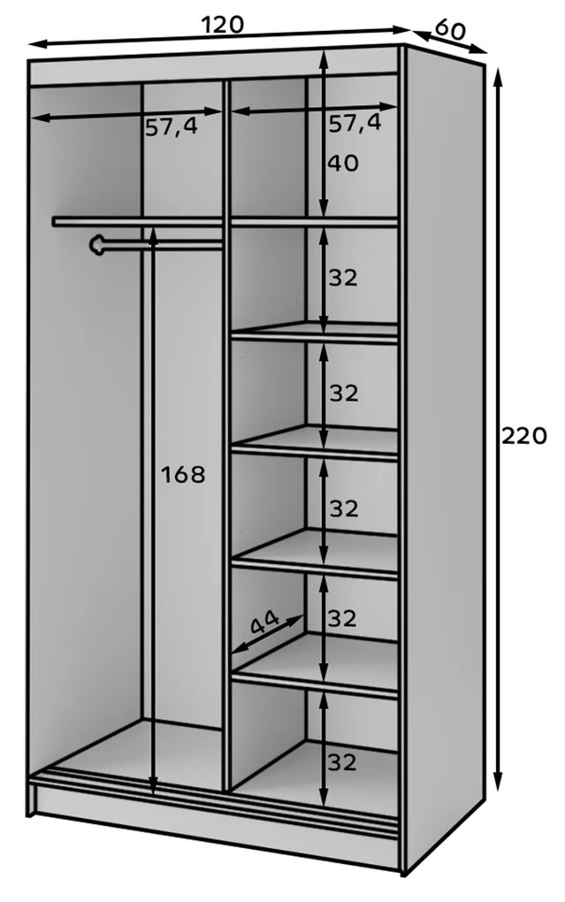 Eltap Šatní skříň Prescco II