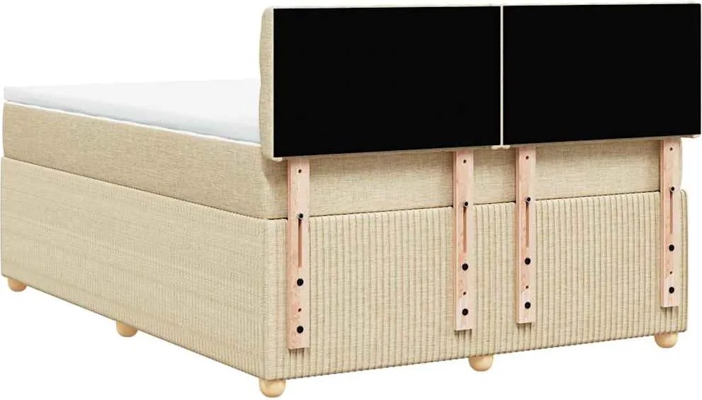 Box spring postel s matrací krémová 160x200 cm textil 3287519