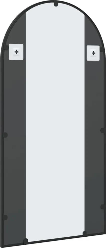 vidaXL Nástěnné zrcadlo černé 50 x 100 cm oblouk železo [358626]