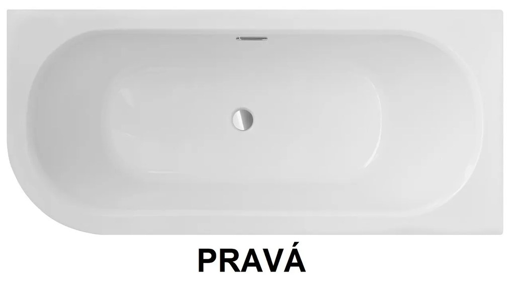 BESCO Asymetrická vana AVITA SLIM+ Nožičky k vaně - Bez nožiček, Rozměr vany - 150 × 70 cm, Způsob provedení - Pravé - VANAVIT15SLIMPP