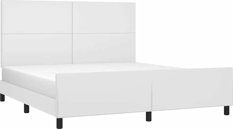 Rám postele s čelem bílý 160x200 cm umělá kůže 3125458