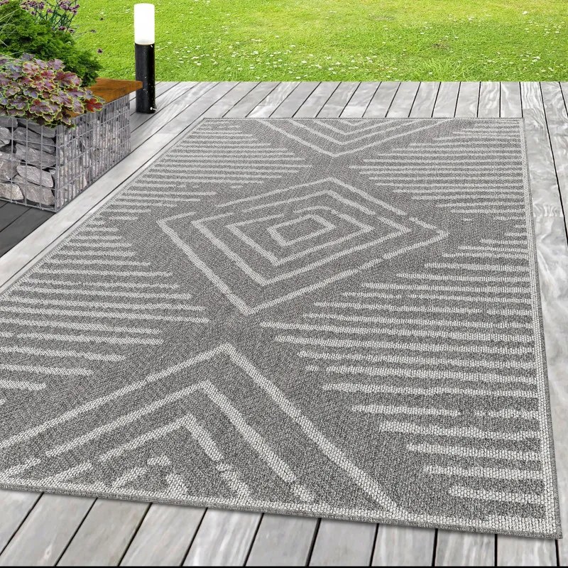 Ayyildiz, Kusový koberec Aruba 4902 grey – na ven i na doma, 140x200, šedá, chodba / předsíň