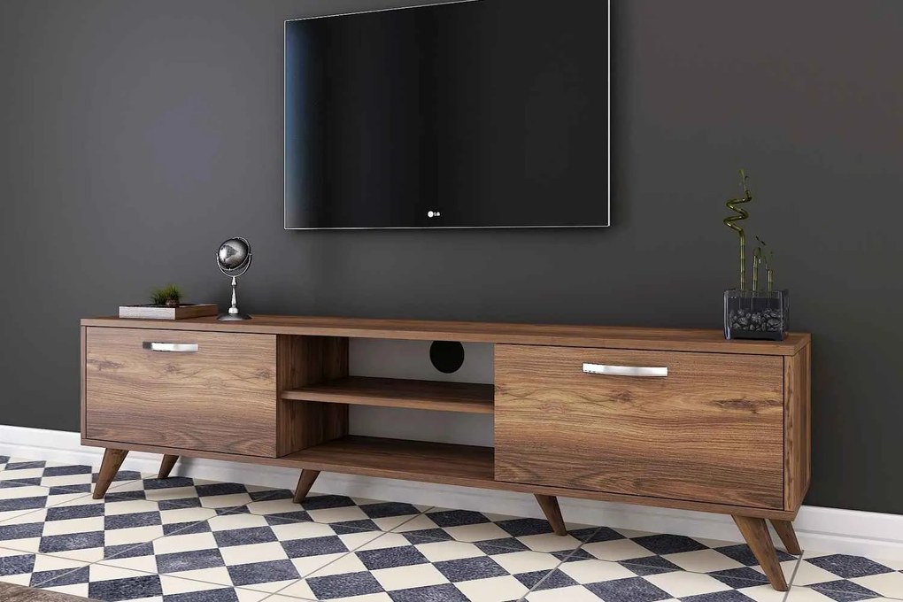 Designový TV stolek Einya 180 cm vzor ořech