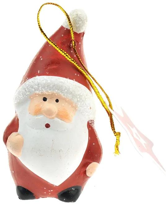 Figurka na stromeček z pálené hlíny - Santa (8cm)