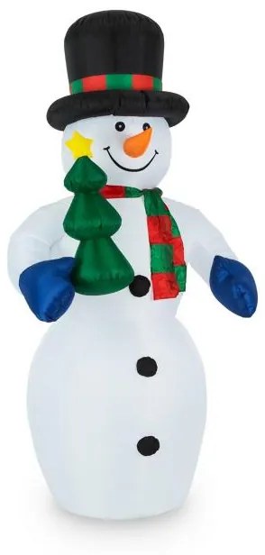 OneConcept Mr. Frost, 240 cm, nafukovací sněhulák, vánoční dekorace, LED