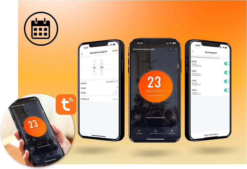 Infračervený ohřívač 960W Berdsen BD-989 WiFi s dálkovým ovládáním a aplikací