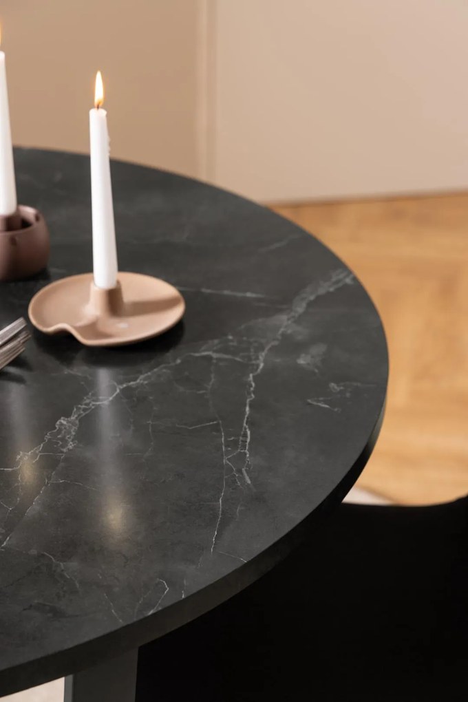 ACTONA Kulatý jídelní stůl AMBLE černý ⌀110 cm