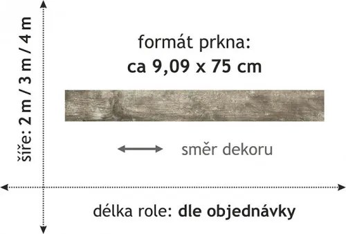 Beaulieu International Group, PVC podlaha - lino Domo 2154, na míru, šíře 2m,3m,4m, hnědá, bez podkladu, koupelna