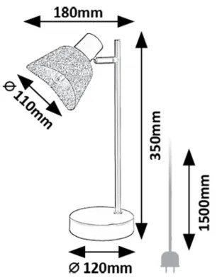 Rabalux 74018 - Stolní lampa FARELIA 1xE14/10W/230V