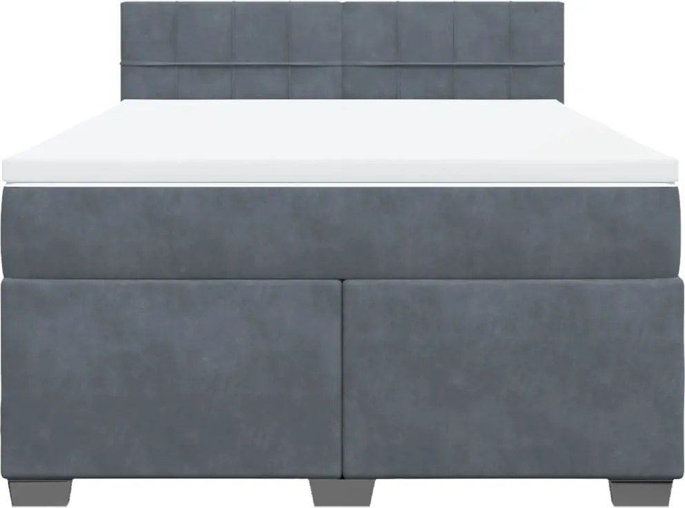 Box spring postel s matrací tmavě šedá 160x200 cm samet 3288655