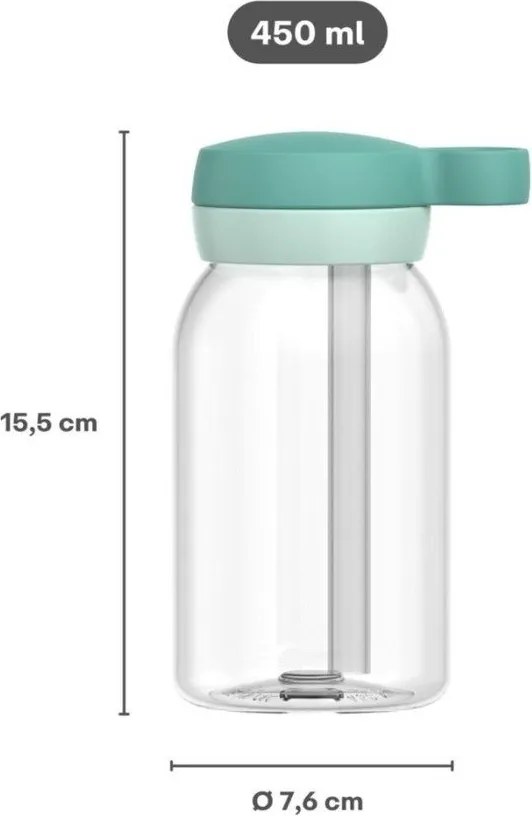Světle modrá plastová dětská lahev 450 ml Forest Friends – Mepal