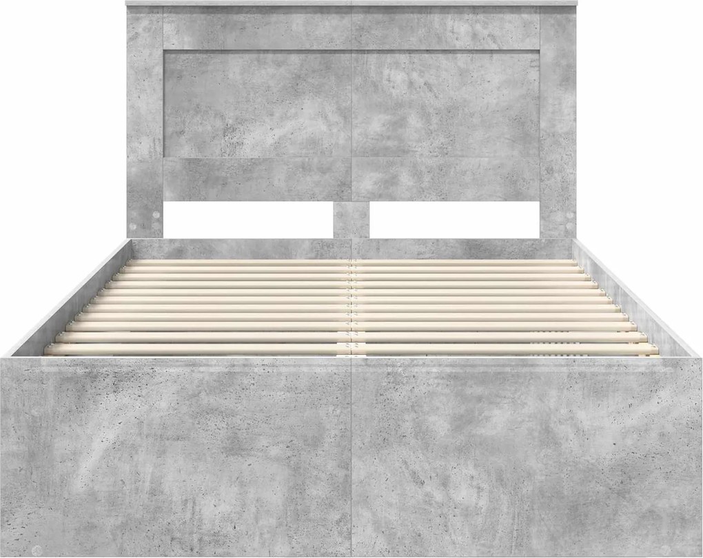 Rám postele s čelo Beton 120 x 200 cm Masivní borové dřevo 3410115