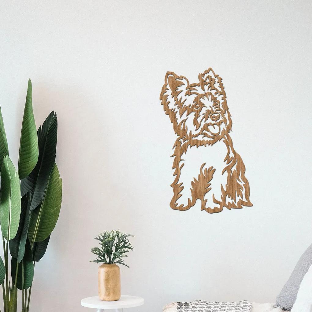 dřevo života Dřevěná dekorace psa Jorkšírský teriér Rozměry (cm): 38x60, Barevný vzor: Horský dub