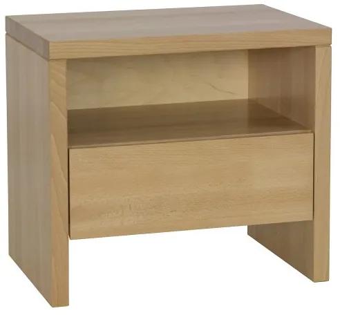 Noční stolek SN112, 50x45x35, buk (Barva dřeva: Přírodní (lakovaná))