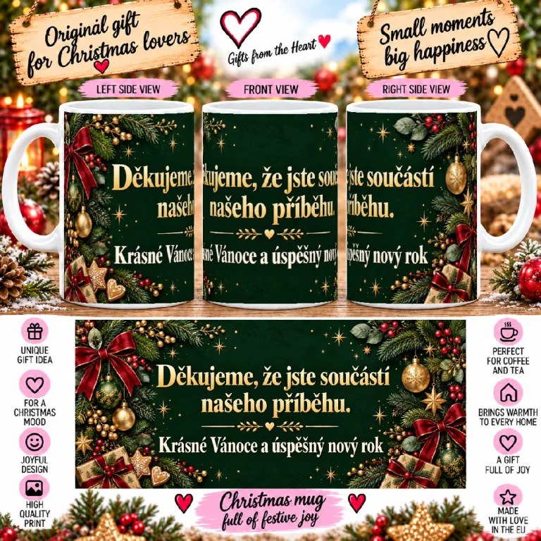 Vánoční hrnek 300 ml – Vánoční poděkování – dárek pro obchodní partnery
