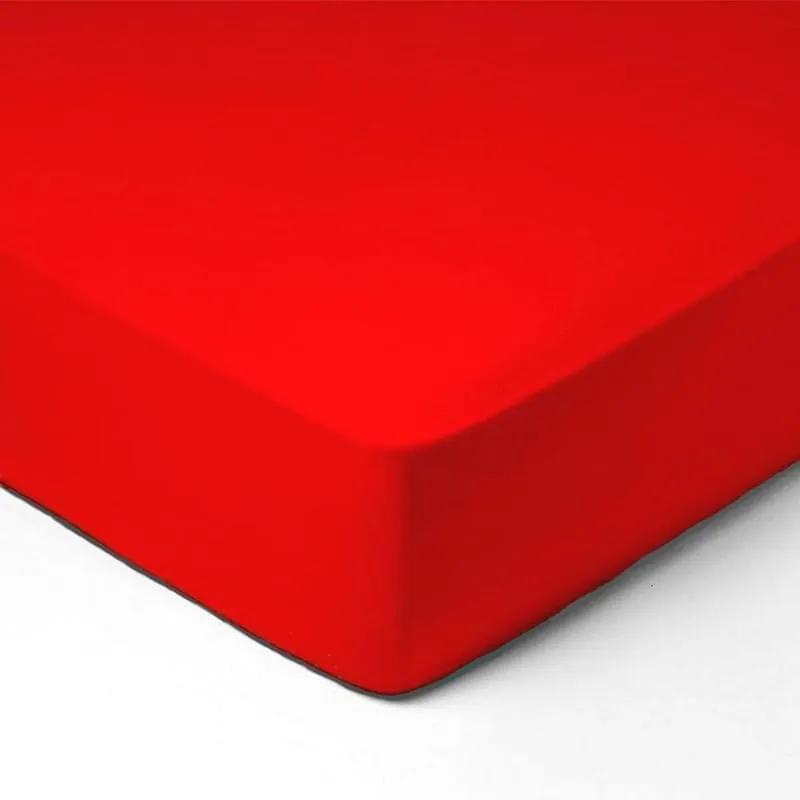 DekorTextil Jersey napínací prostěradlo červené ROZMĚR: (š/d/v) 100 x 200 x 20 cm