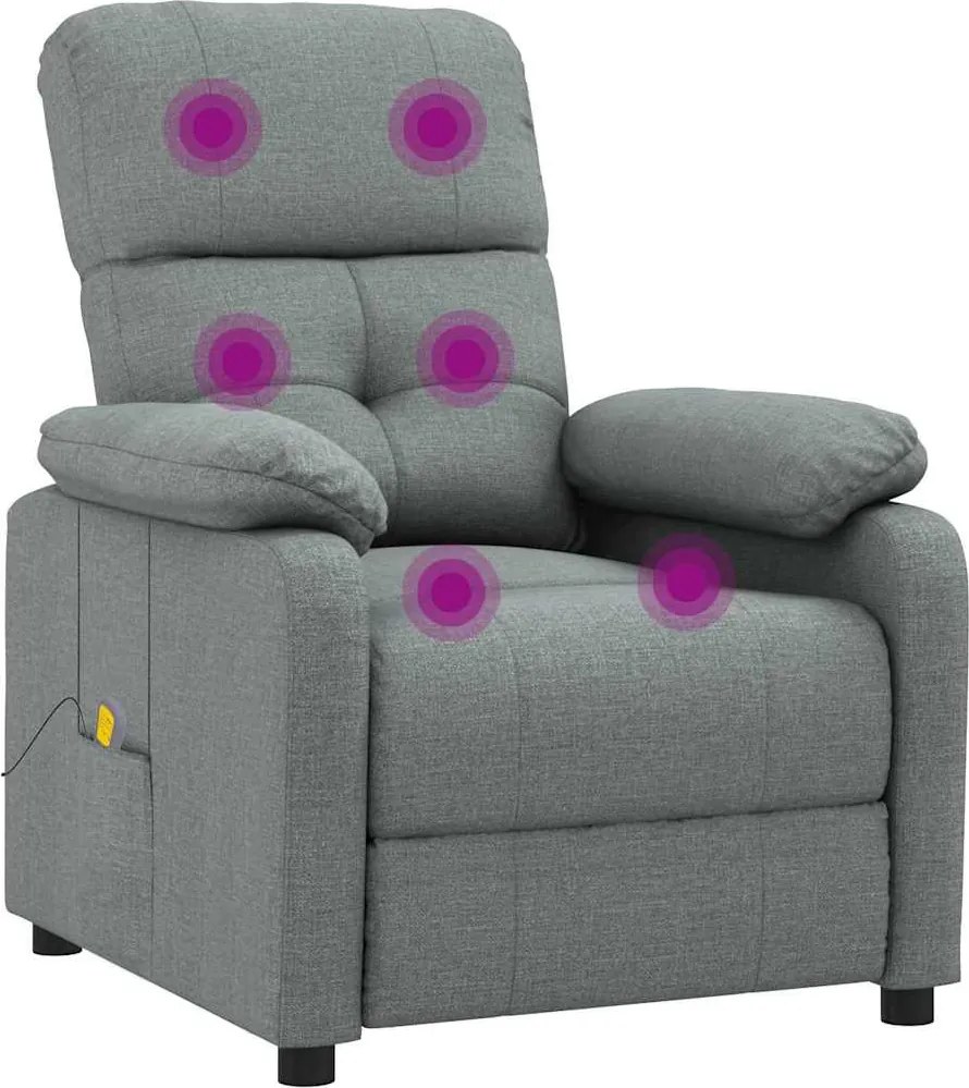 Masážní křeslo tmavě šedé textil 289673