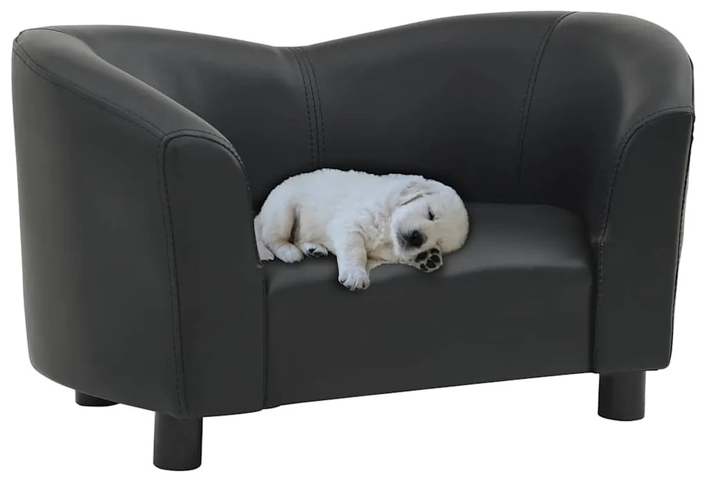 Pohovka pro psy černá 67 x 41 x 39 cm umělá kůže 170946