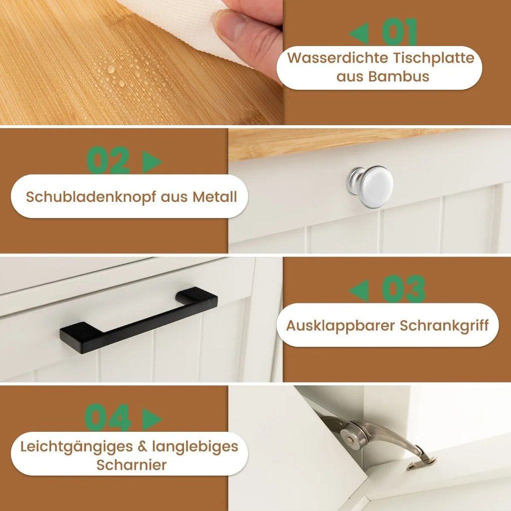 Costway Prádelní skříň s košem volně stojící rozkládací koš na prádlo