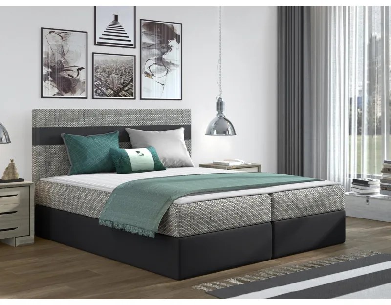 Kontinentální postel Poskocz, Rozměr postele: 160 x 200 cm, Potah: Lawa 06 + ekokůže Soft 017