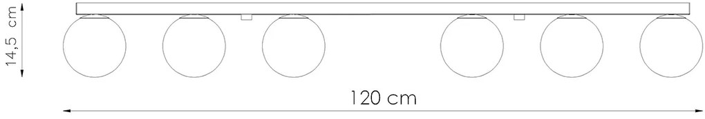 Sollux Lighting Stropní svítidlo YOLI 6 Černá