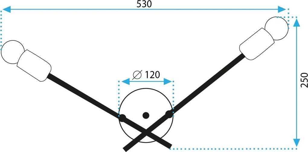 Toolight Toolight, nástěnné svítidlo 2xE27 APP1119-2W, černá-zlatá, OSW-01642