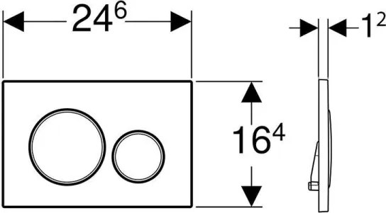 Geberit 115.882.JT.1-Splachovací tlačítko Sigma20 24,6x16,4 cm bílá/lesklý chrom