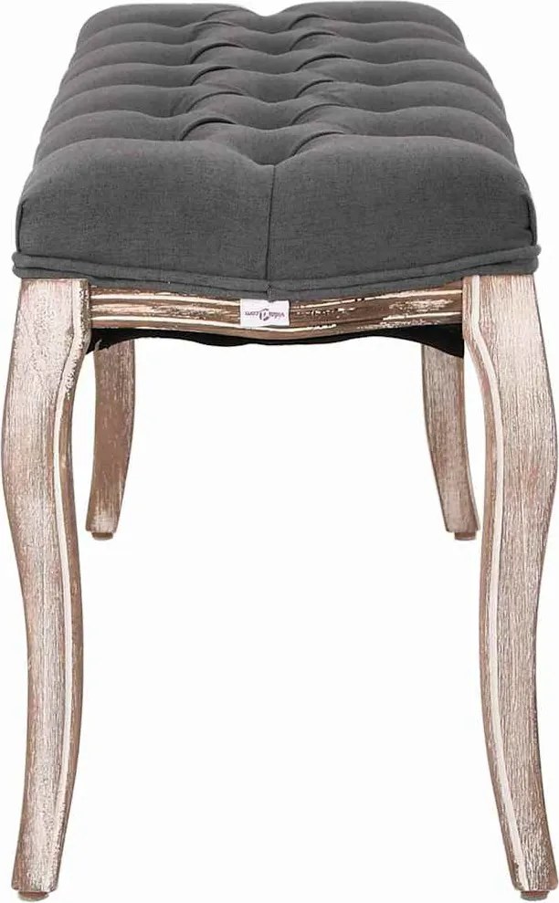 Lavice se lněným čalouněním 110 x 38 x 48 cm tmavě šedá 245360