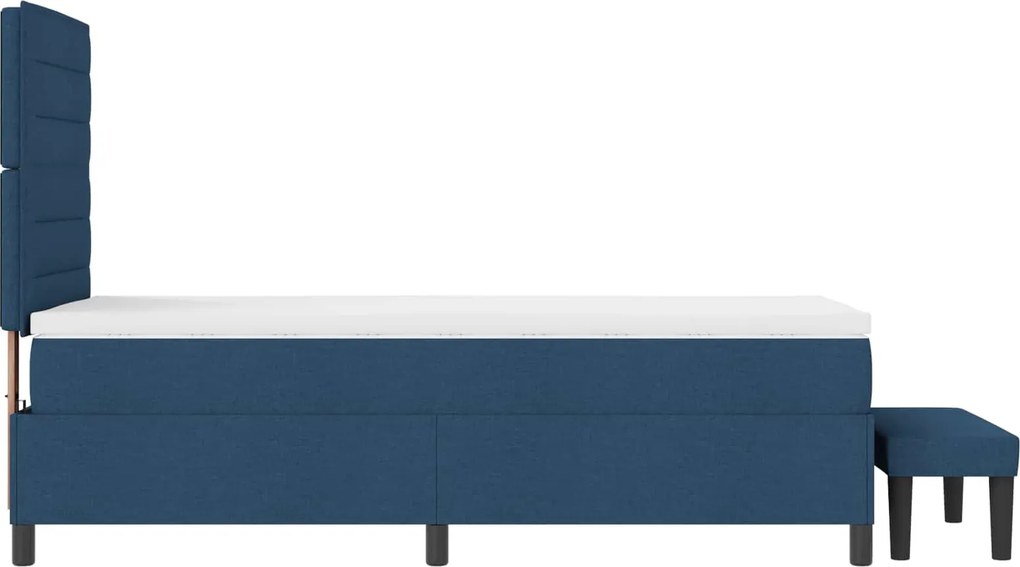 Postel s boxspringem s čelo Modrá 90 x 190 cm textil 3343959