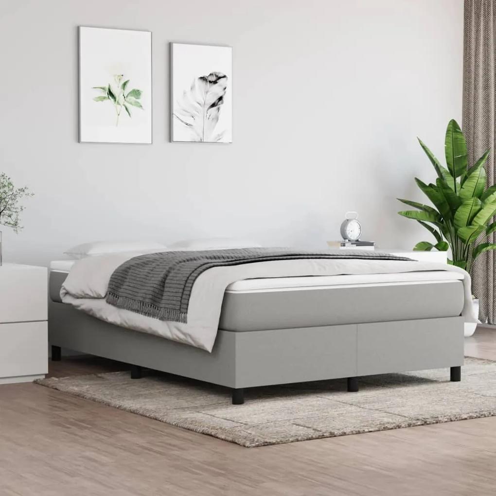 Box spring postel s matrací světle šedá 140 x 200 cm textil - Default Title