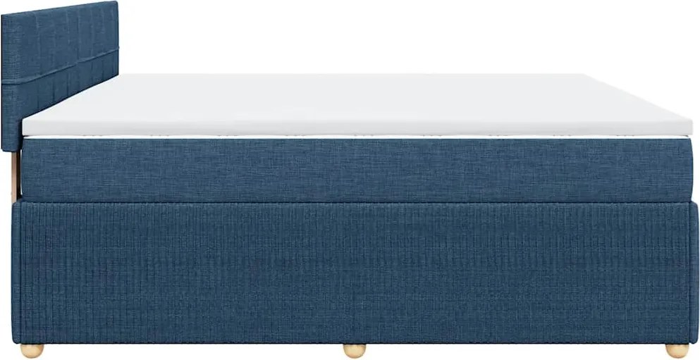 Box spring postel s matrací modrá 200x200 cm textil 3287569