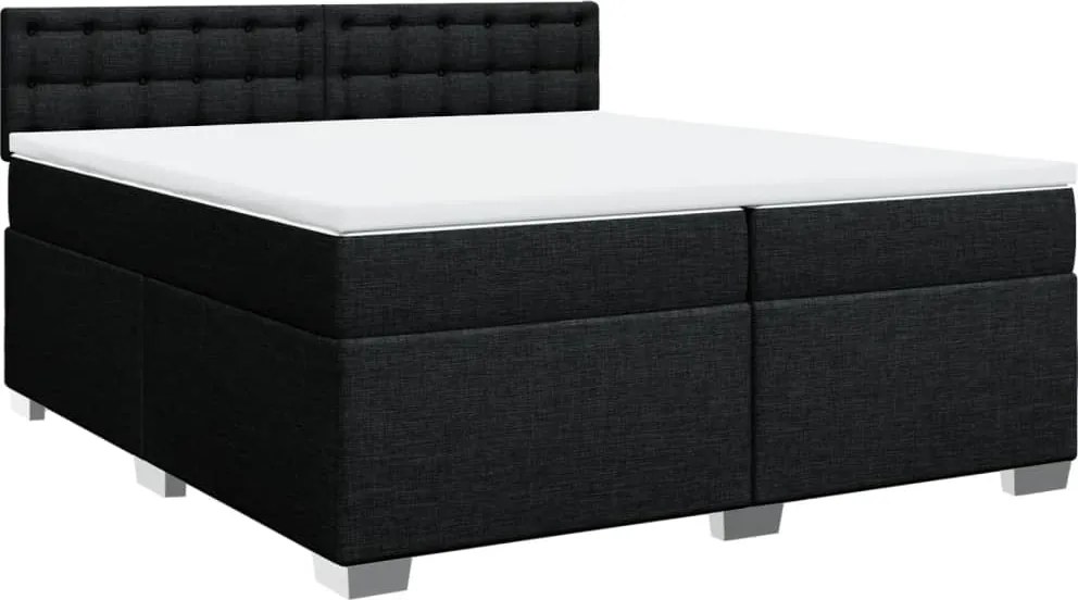 Box spring postel s matrací černá 200x200 cm textil 3286011