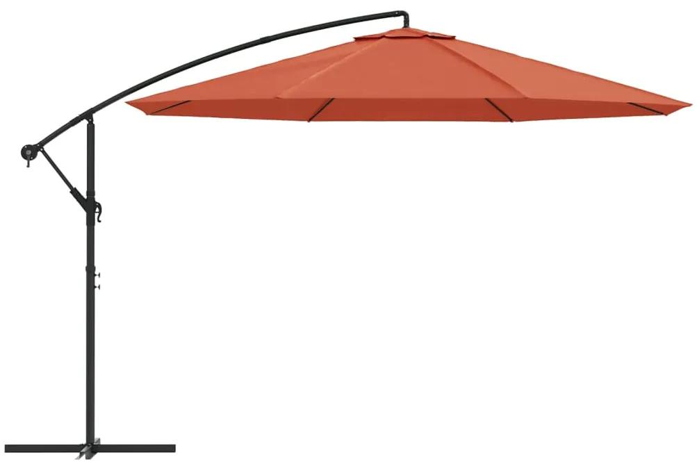 Konzolový slunečník s hliníkovou tyčí 350 cm terakotový - Default Title