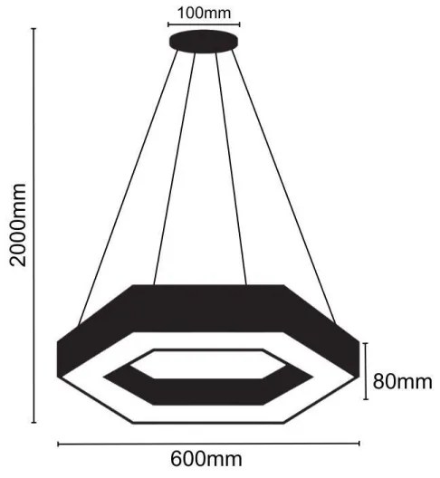 LED Lustr na lanku LED/28W/230V 4000K pr. 60 cm