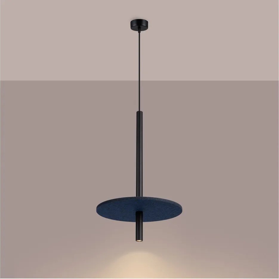Tmavě modré/béžové kovové závěsné svítidlo ø 30 cm Rilu – Sollux