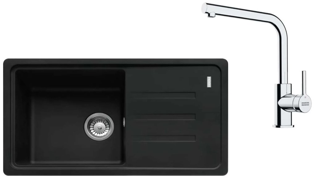 Franke - Kuchyňský set G268MČ, fragranitový dřez BSG 611-78/39 a baterie FS 3230.031, matná černá/chrom 114.0700.758