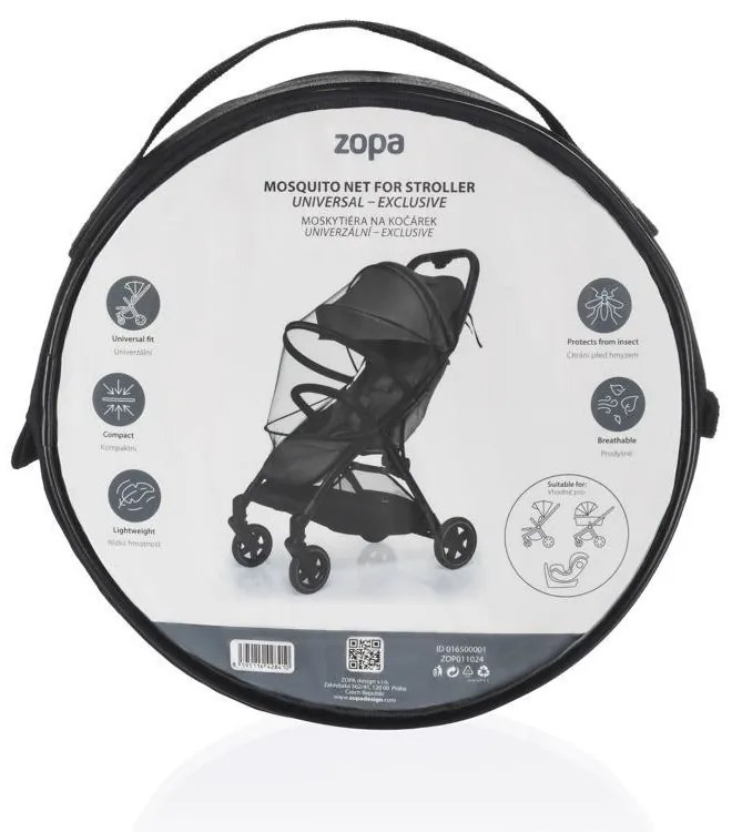 Zopa Moskytiéra na kočárek univerzální exclusive Black