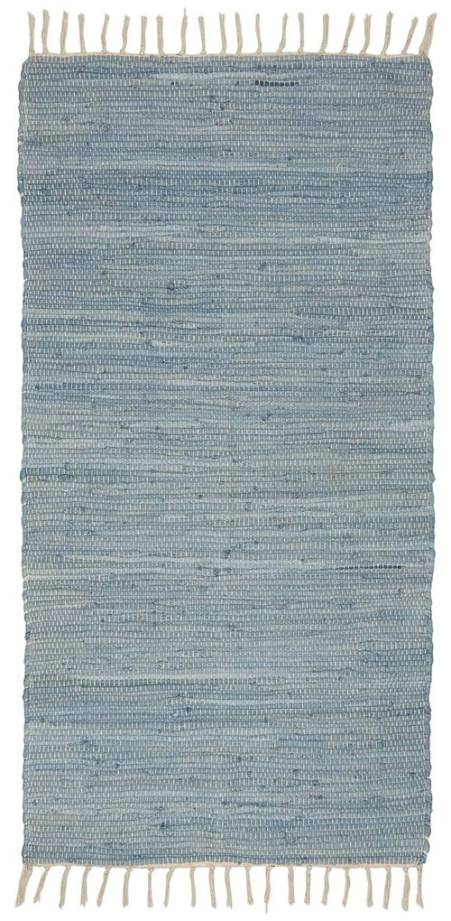 IB LAURSEN Bavlněný koberec Floor Runner Blue 60 × 120 cm, modrá barva, textil