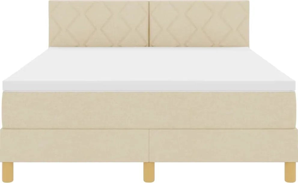Postel s boxspringem s polštářem Krémová 160 x 200 cm textil 3339012
