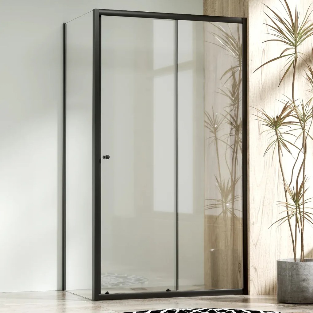 NICOL COMBI Black 100x90 čiré Sprchový kout s posuvnými dveřmi