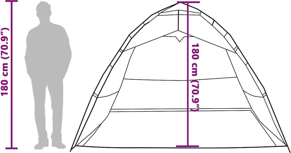 vidaXL Rybářský stan pro 4 osoby rychloupínací [4005325] Barva: Olivově zelená