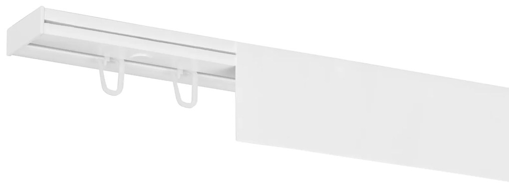 Dekodum Stropní kolejnice z PVC jednořadá bílá s krytem Délka: 130 cm, Typ přichycení: žabky