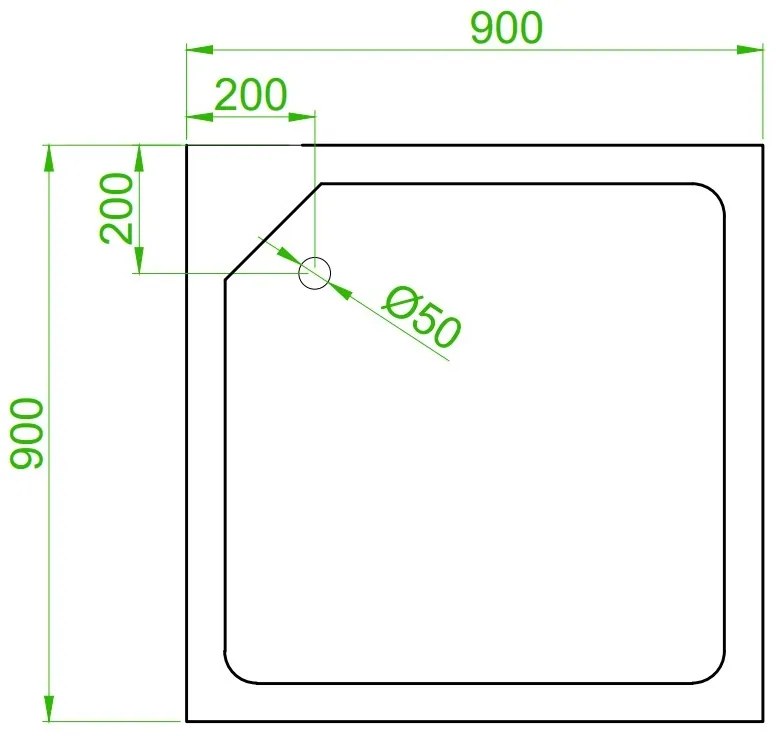 BPS-koupelny Hydromasážní box HYD-LI100, 90x90 cm, kartáčovaný chrom/transparent