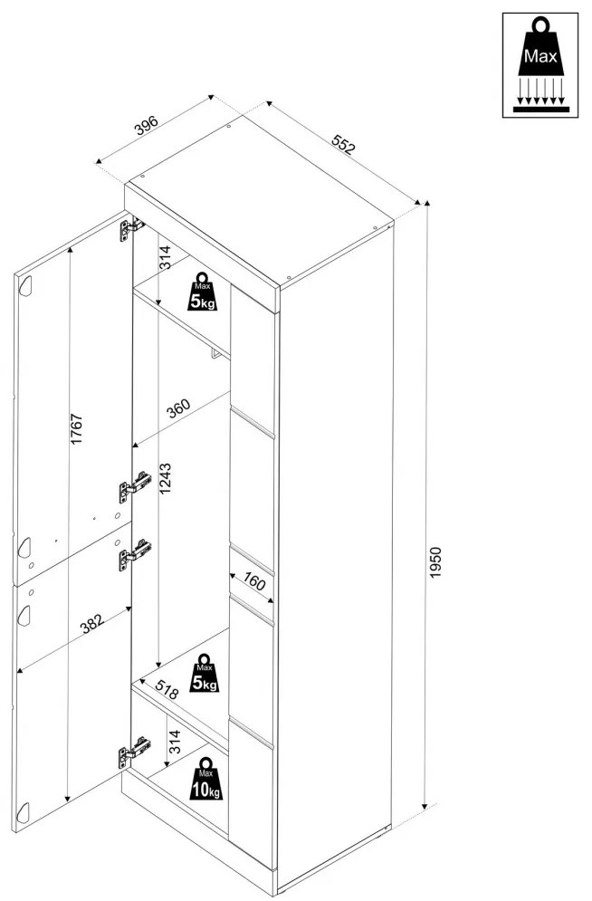 Předsíňová šatní skříň Barcelo, dub viking