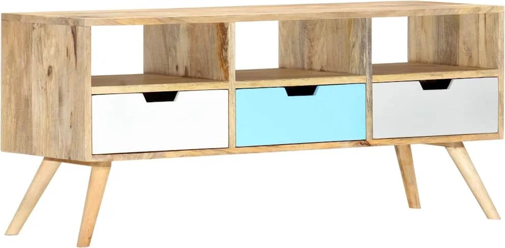 TV stolek 110 x 35 x 48 cm masivní mangovníkové dřevo 286484