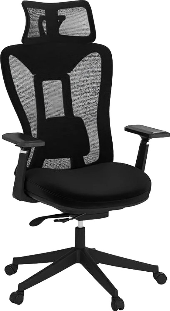 Costway Ergonomická kancelářská židle s nastavitelnou bederní opěrkou a hlavovou