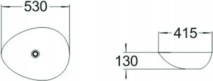 Mexen LORENA umyvadlo, 53x41 cm, bílá, 21295300