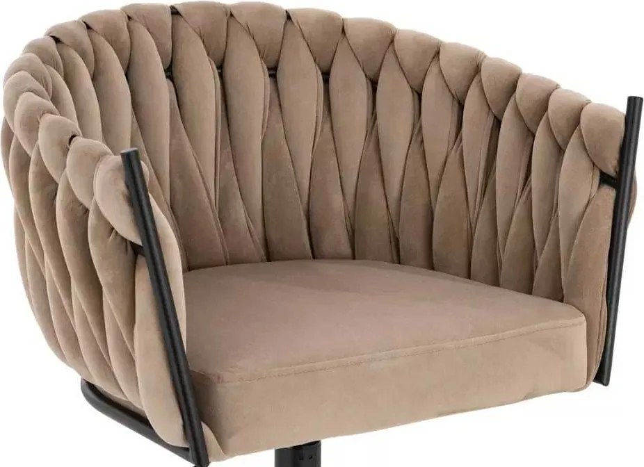 LuxuryForm DESIGN Otočná židle NORDEN VELUR na černém kříži - latte