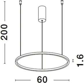 Závěsné LED svítidlo NOVA LUCE TARQUIN 37W 3000K 9345600 stmívatelné Triac